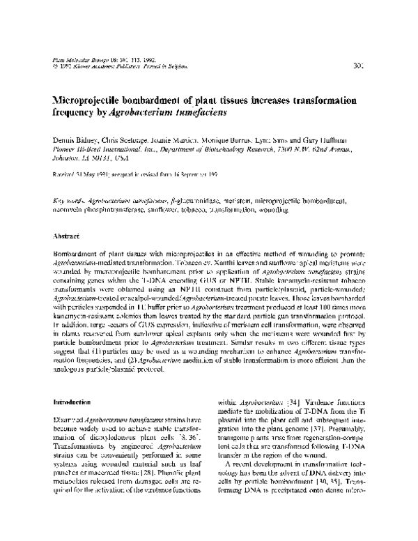 (PDF) Microprojectile bombardment of plant tissues increases ...
