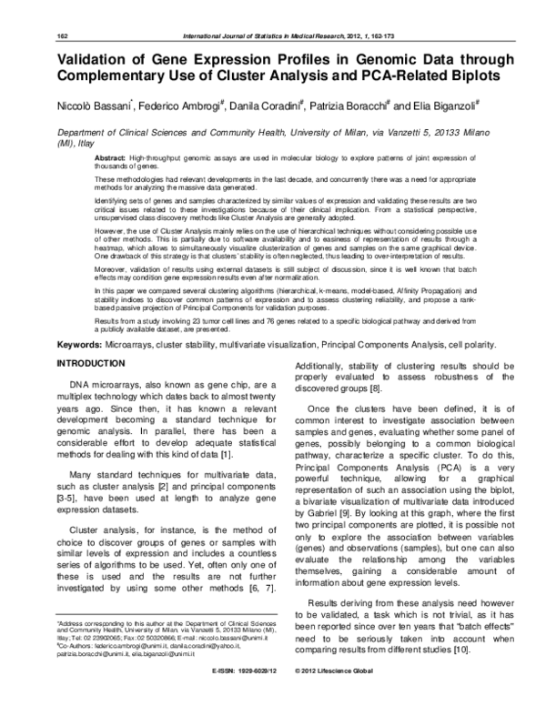 (PDF) Validation of Gene Expression Profiles in Genomic Data through Complementary Use of ...