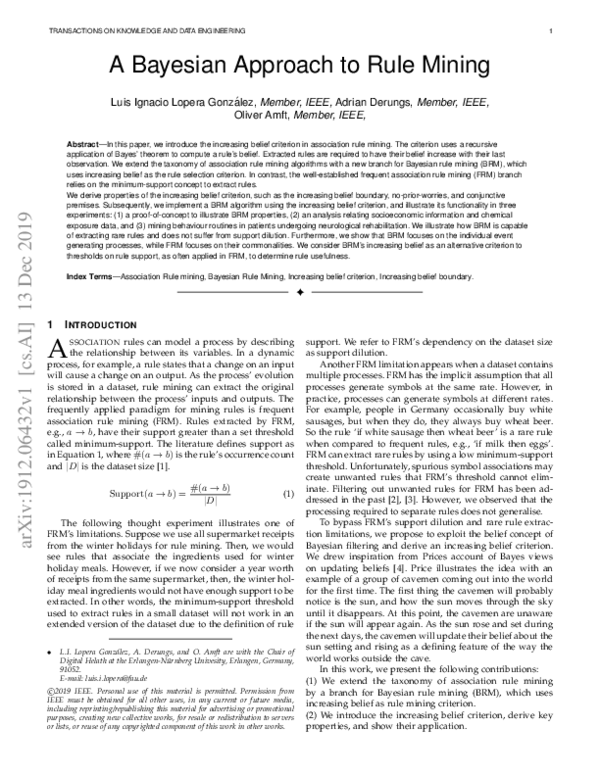 (PDF) A Bayesian Approach to Rule Mining
