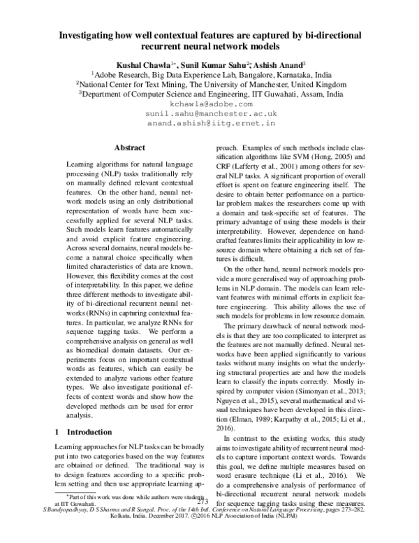 (PDF) Investigating how well contextual features are captured by bi ...