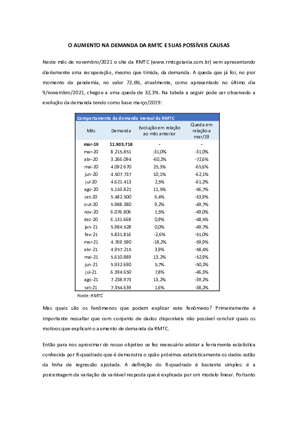 (PDF) O AUMENTO NA DEMANDA DA RMTC E SUAS POSSÍVEIS CAUSAS