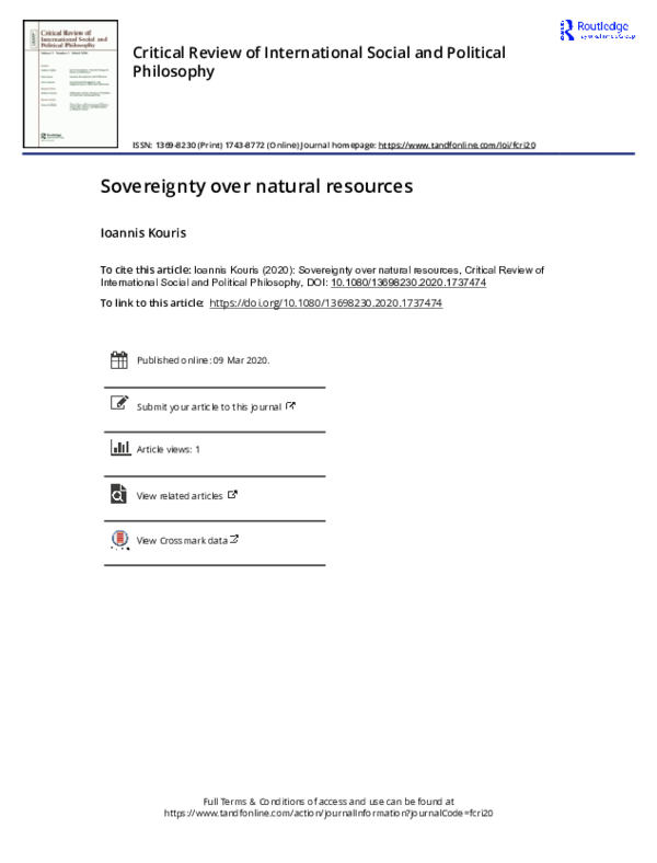 (PDF) Sovereignty over Natural Resources