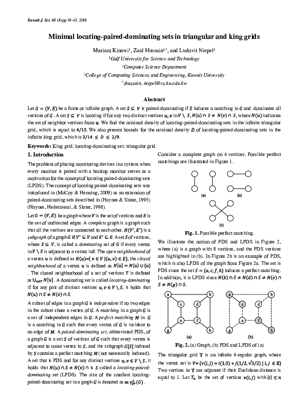 (PDF) Minimal locating-paired-dominating sets in triangular and king grids