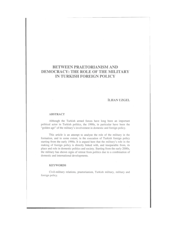(PDF) Between Praetorianism and Democracy: The Role of the Military in ...