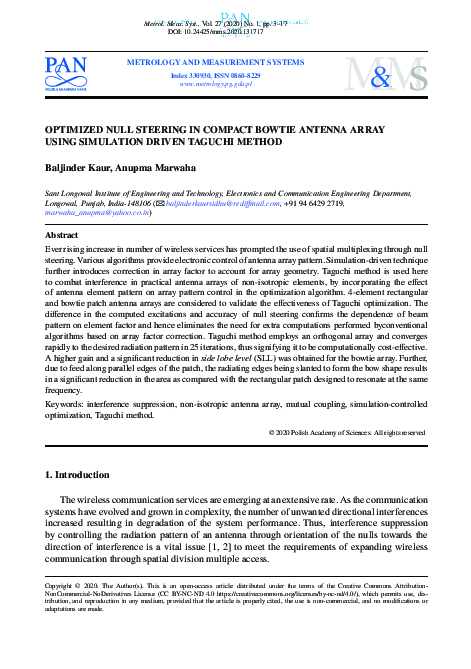 (PDF) Optimized null steering in compact bowtie antenna array using ...