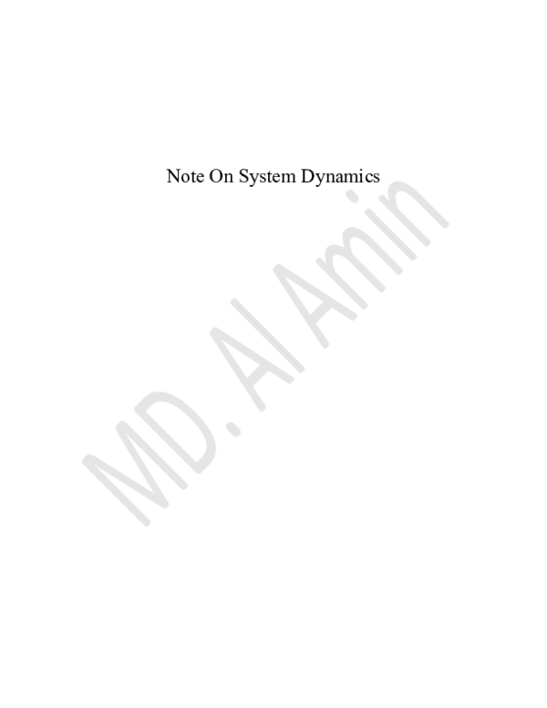 (PDF) Note On System Dynamics