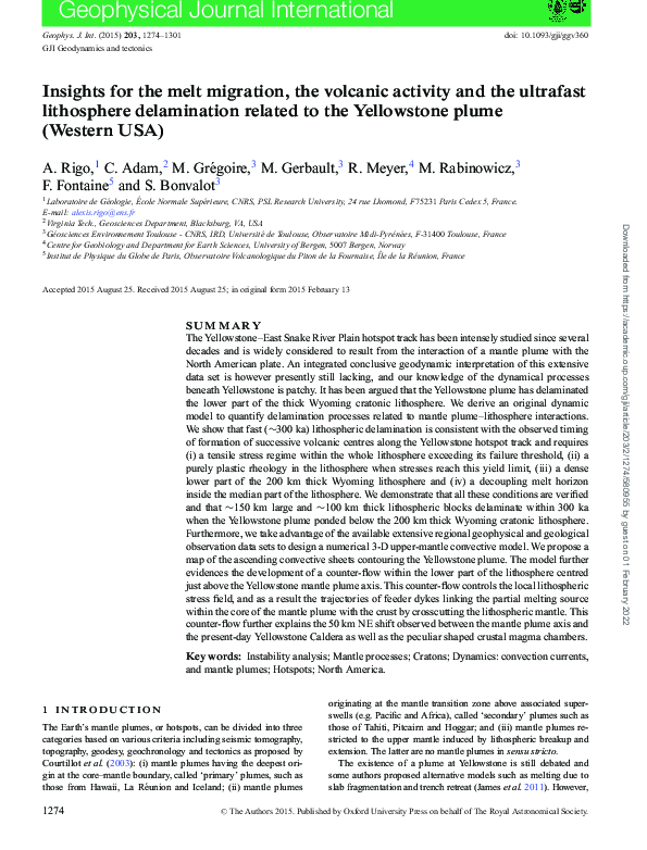(PDF) Insights for the melt migration, the volcanic activity and the ...