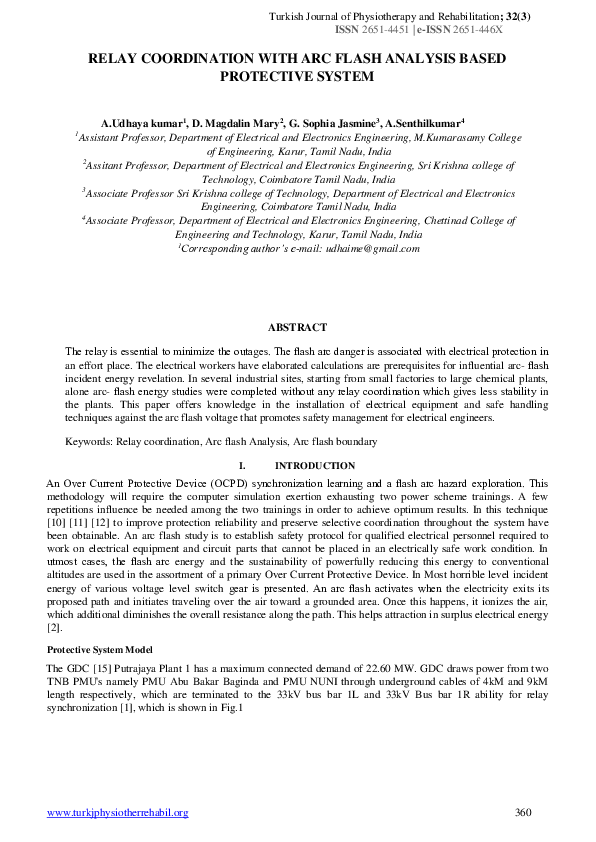(PDF) Relay Coordination with Arc Flash Analysis Based Protective System