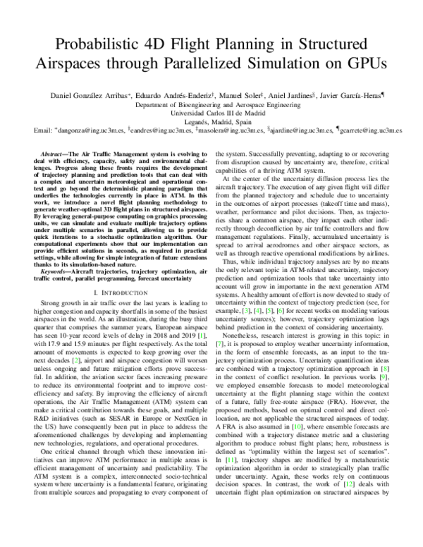 (PDF) Probabilistic 4D Flight Planning in Structured Airspaces through Parallelized Simulation ...