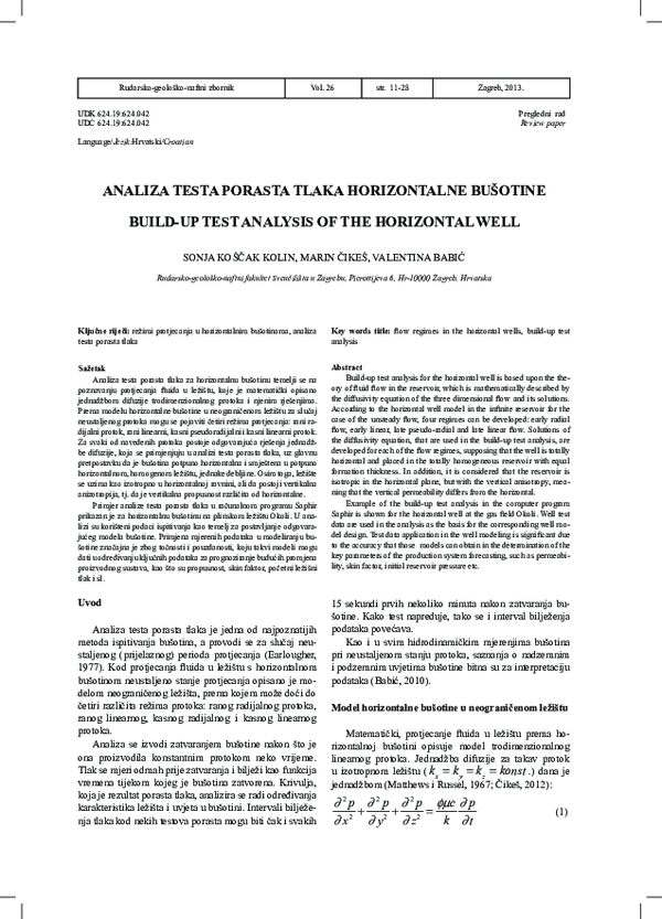 (PDF) Build Up Test Analysis of the Horizontal Well