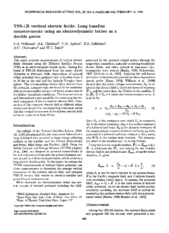 (PDF) TSS-1R vertical electric fields: Long baseline measurements using ...