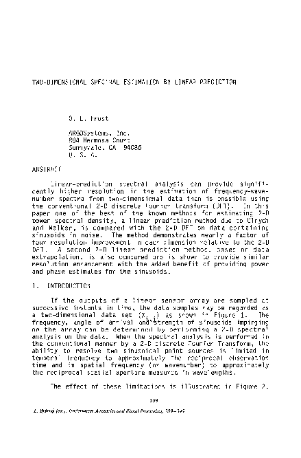 (PDF) Two-Dimensional Spectral Estimation by Linear Prediction