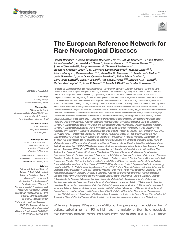 (PDF) The European Reference Network for Rare Neurological Diseases
