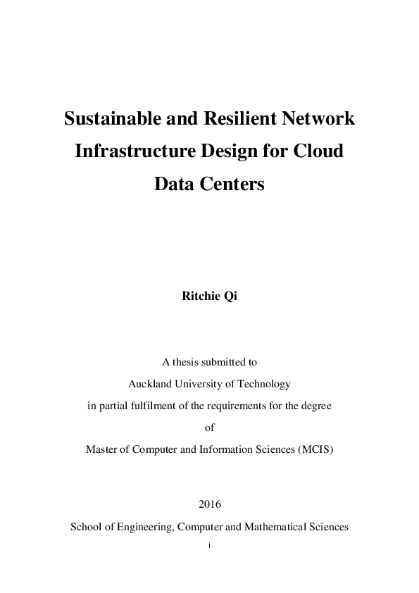 (PDF) Sustainable and Resilient Network Infrastructure Design for Cloud ...