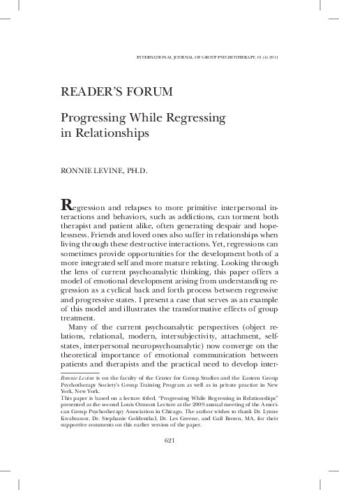 (PDF) Progressing While Regressing in Relationships