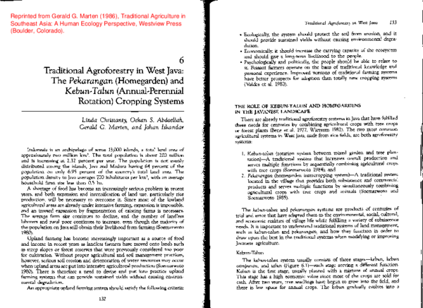 (PDF) Traditional agroforestry in West Java: the Pekarangan (homegarden ...