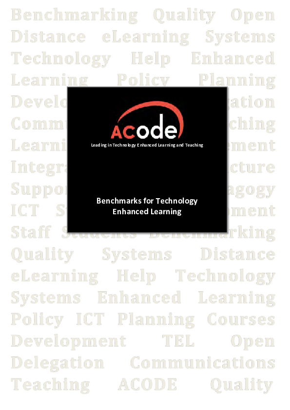 (PDF) Benchmarks for technology enhanced learning