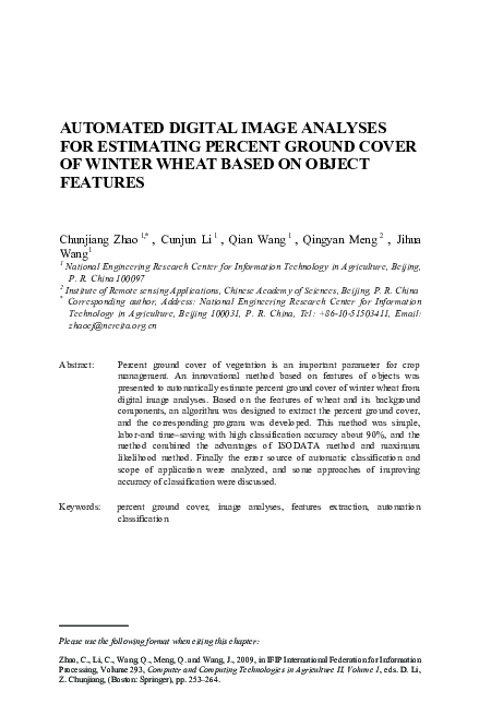 (PDF) Automated Digital Image Analyses For Estimating Percent Ground ...