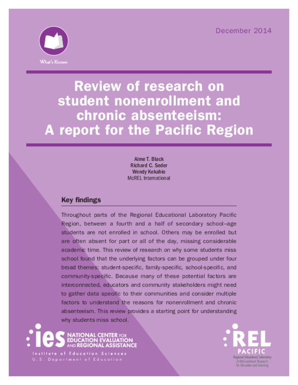 (PDF) Review of Research on Student Nonenrollment and Chronic ...