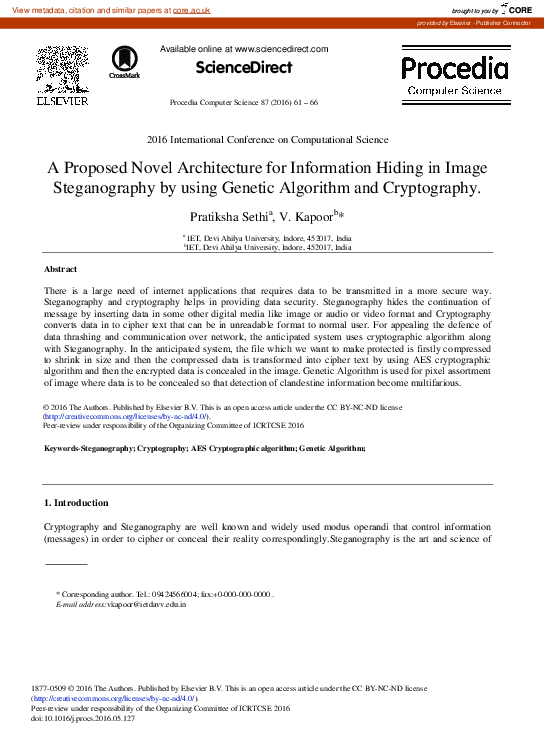 (PDF) A Proposed Novel Architecture for Information Hiding in Image Steganography by Using ...