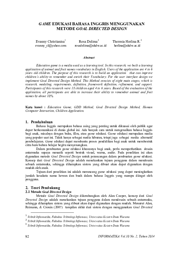 (PDF) Game Edukasi Bahasa Inggris Menggunakan Metode Goal Directed Design