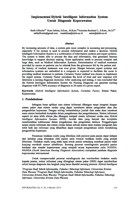 (PDF) Implementasi Hybrid Intelligent Information System untuk ... (PDF) Implementasi Hybrid Intelligent Information System untuk ...