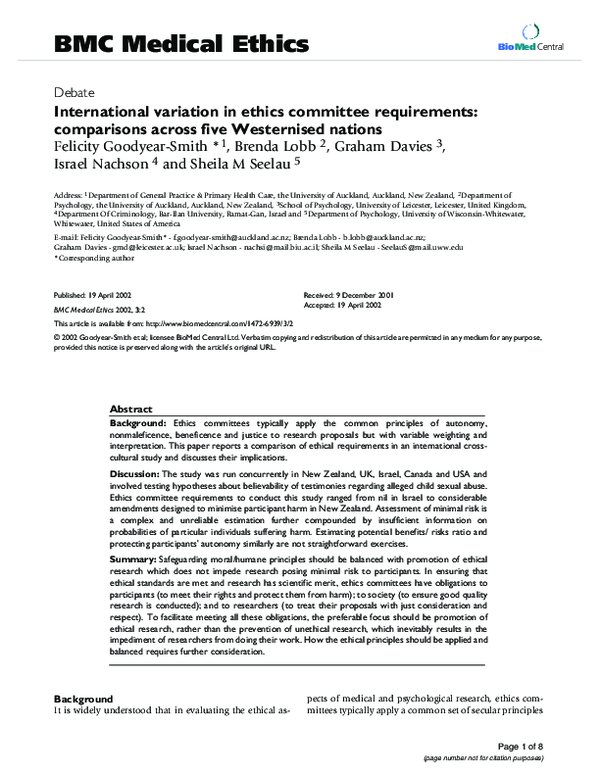 (PDF) BMC Medical Ethics BioMed Central BMC 32002, Medical Ethics x Debate