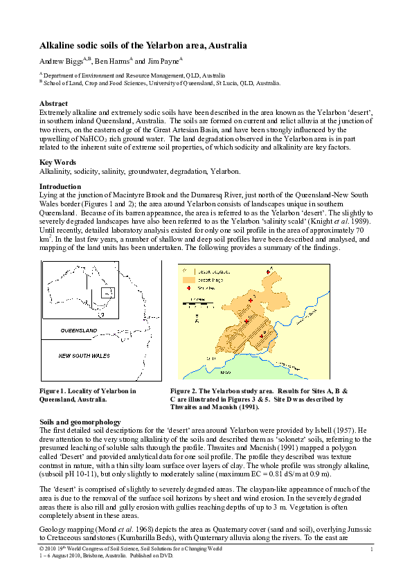 (PDF) Alkaline sodic soils of the Yelarbon area, Australia