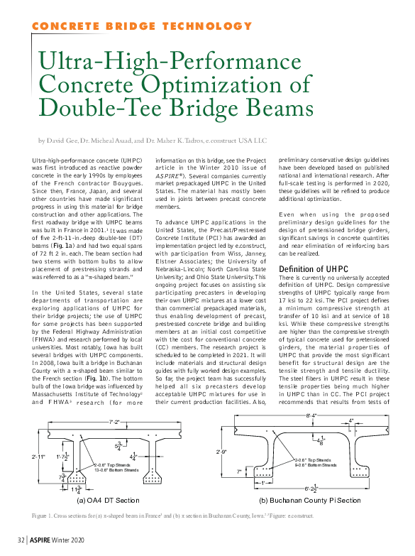 (PDF) Optimization of UHPC Double-Tee Bridge Beams