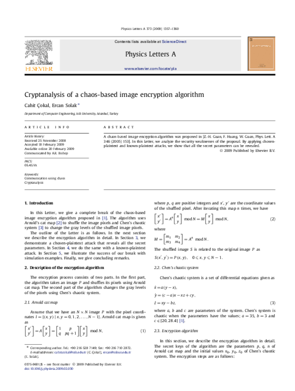 (PDF) Physics Letters A 373 (2009) 1357–1360 Contents lists available ...