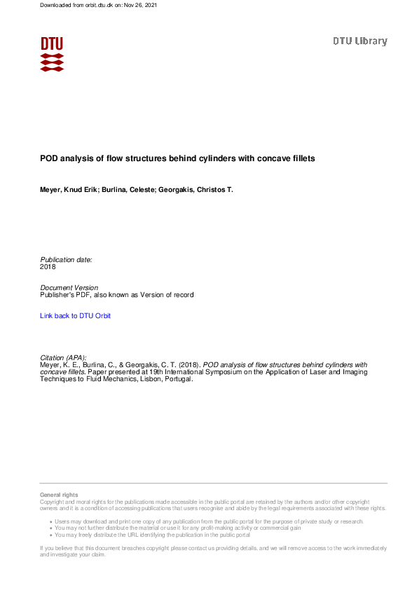(PDF) POD analysis of flow structures behind cylinders with concave fillets