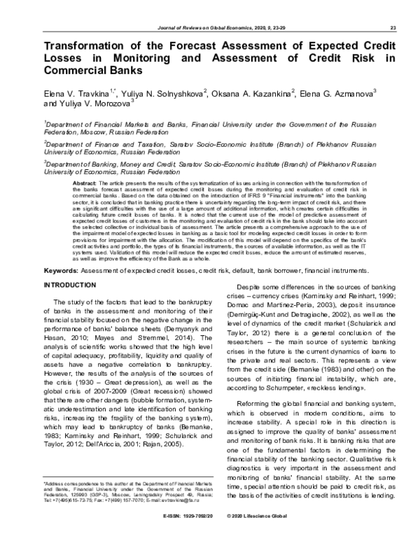 (PDF) Transformation of the Forecast Assessment of Expected Credit ...
