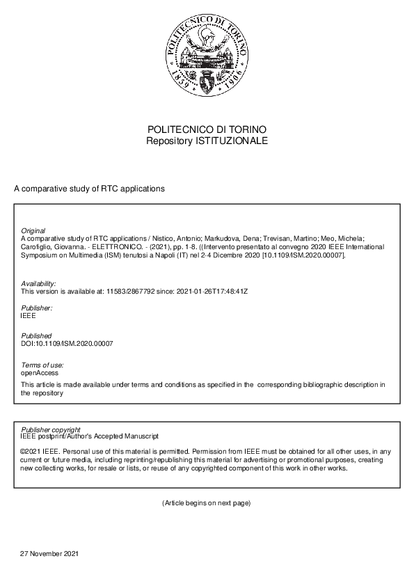 (PDF) A comparative study of RTC applications