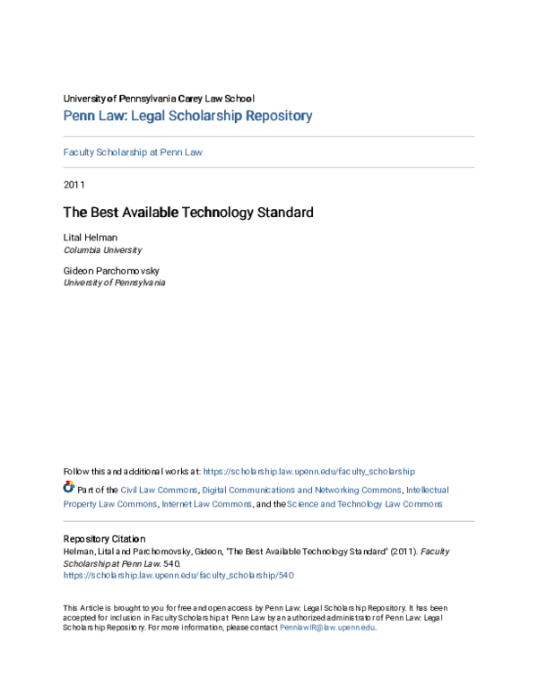 (PDF) The Best Available Technology Standard