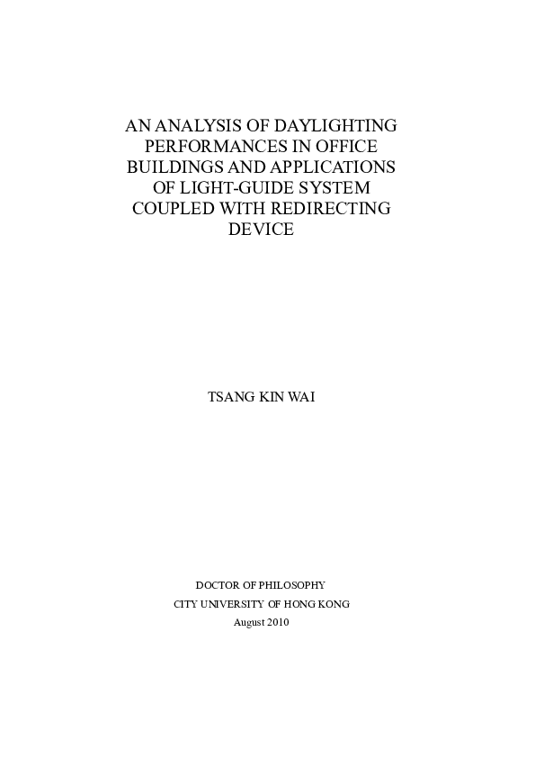 (PDF) An analysis of daylighting performances in office buildings and ...
