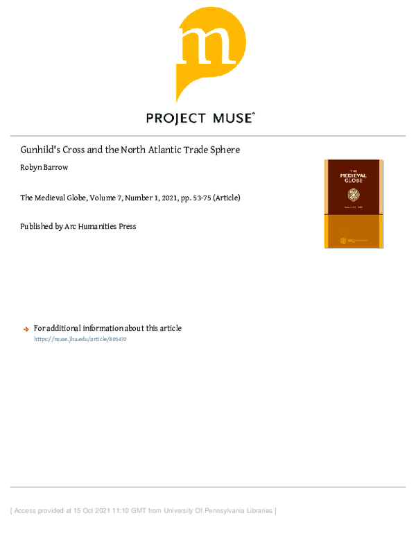 (PDF) Gunhild’s Cross and the North Atlantic Trade Sphere