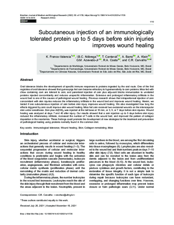 (PDF) Subcutaneous injection of an immunologically tolerated protein up ...