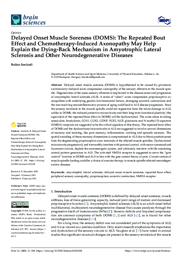 (PDF) Delayed Onset Muscle Soreness (DOMS): The Repeated Bout Effect ...