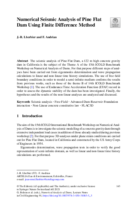 (PDF) Numerical Seismic Analysis of Pine Flat Dam Using Finite ...