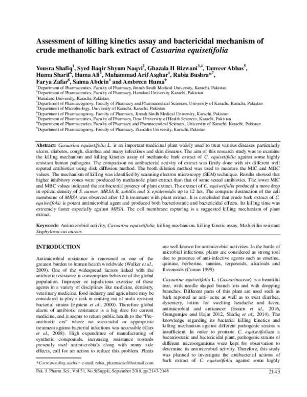 (PDF) Assessment of killing kinetics assay and bactericidal mechanism ...