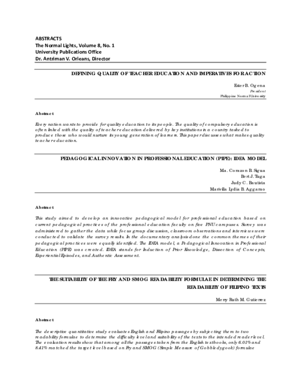 (PDF) Defining Quality of Teacher Education and Imperatives for Action ...