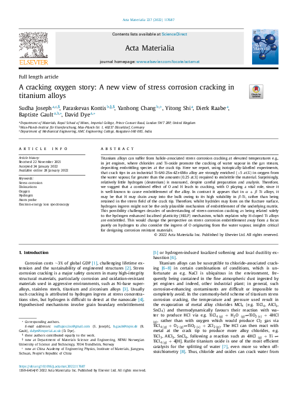 (PDF) A cracking oxygen story: A new view of stress corrosion cracking ...