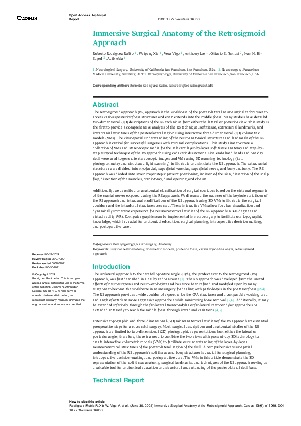(PDF) Immersive Surgical Anatomy of the Retrosigmoid Approach