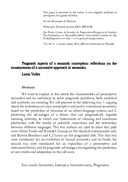 (PDF) Normative Semantics: Bridging Pragmatics and Meaning