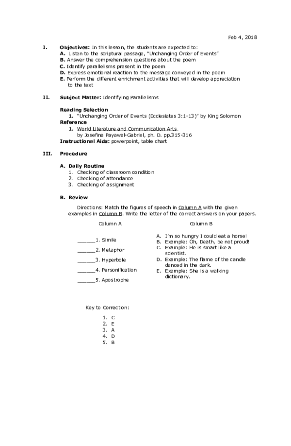 (DOC) Sample Semi Detailed LP English for Junior High (DOC) Sample Semi Detailed LP English for Junior High