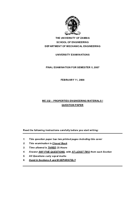 (PDF) THE UNIVERSITY OF ZAMBIA SCHOOL OF ENGINEERING DEPARTMENT OF ...