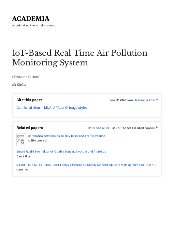 (PDF) IoT-Based Real Time Air Pollution Monitoring System | CYNTHIA ...