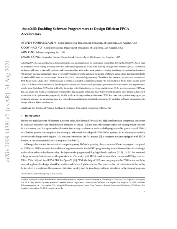 Pdf Autodse Enabling Software Programmers Design Efficient Fpga 5150