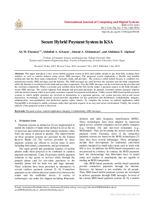 (PDF) Secure Hybrid Payment System in KSA