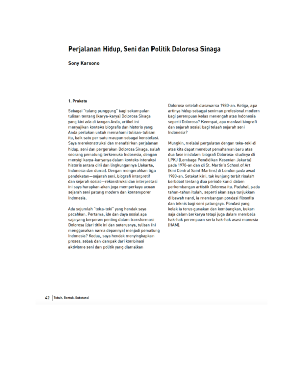 (PDF) "Dolorosa Sinaga: Perjalanan Hidup, Seni, dan Politik." Dalam ...